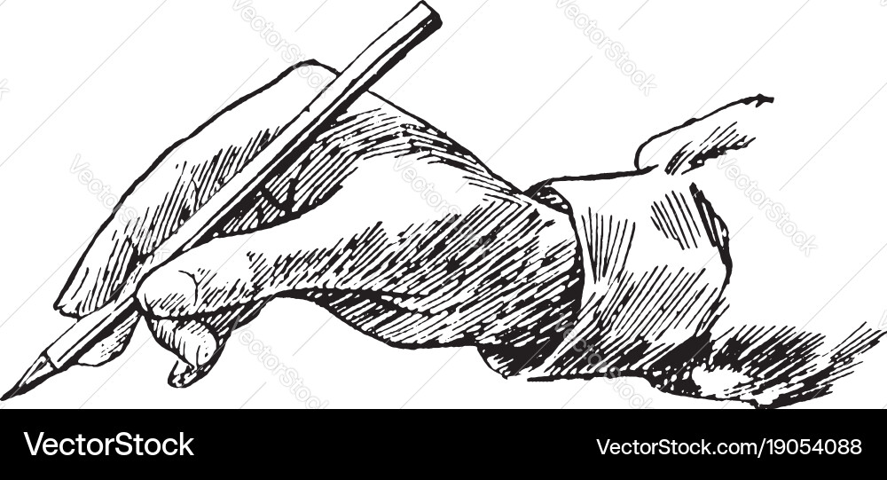 Hand writing with pencil vintage engraving Vector Image