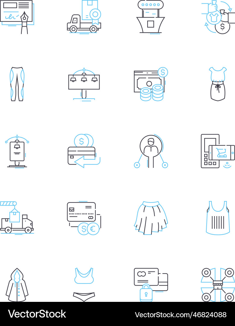 Marketing generation linear icons set lead Vector Image