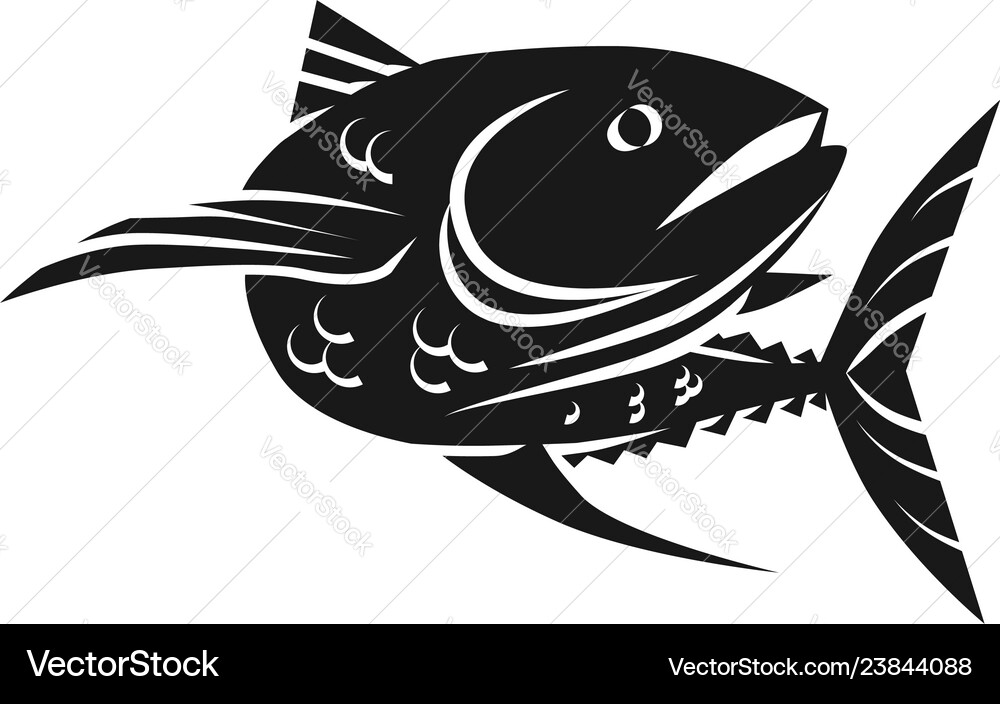 Sea tuna fish icon simple style Royalty Free Vector Image