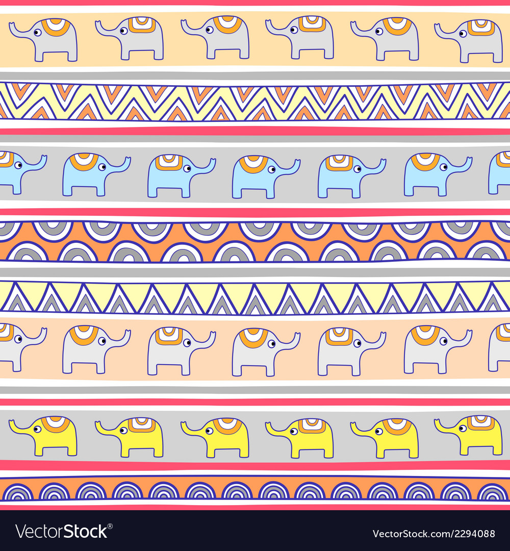 Seamless elephant pattern background Royalty Free Vector