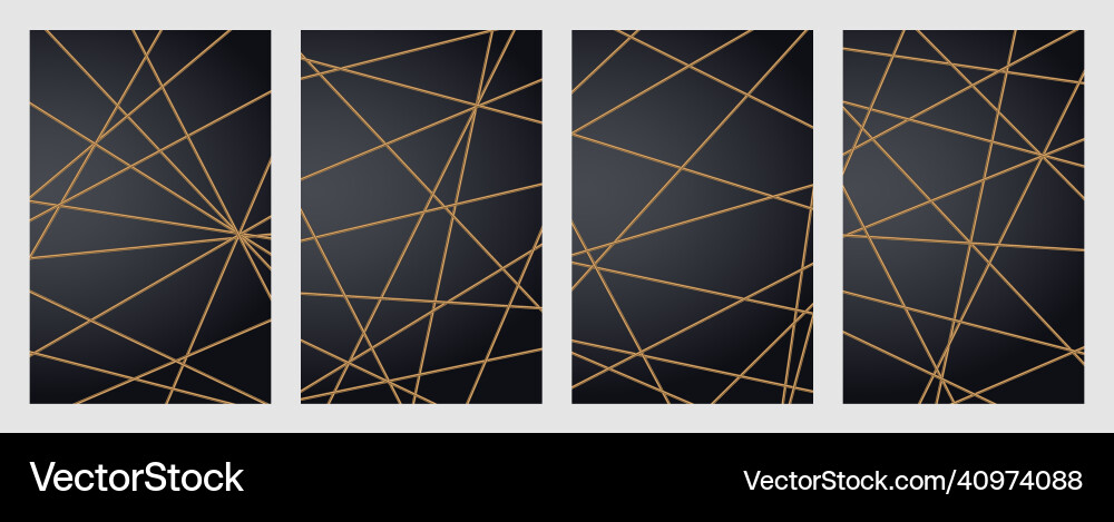 Set of modern geometric luxury web postcard Vector Image