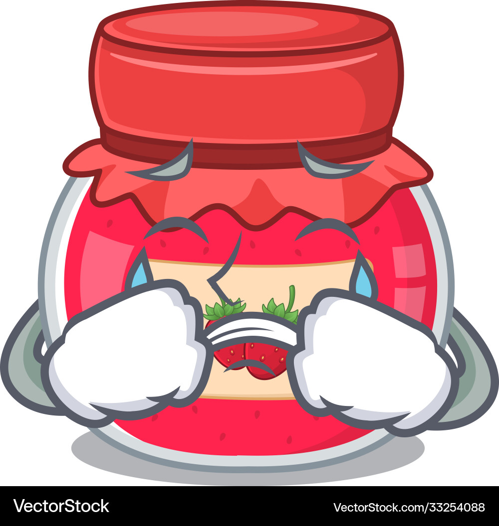 Strawberry jam cartoon character concept Vector Image