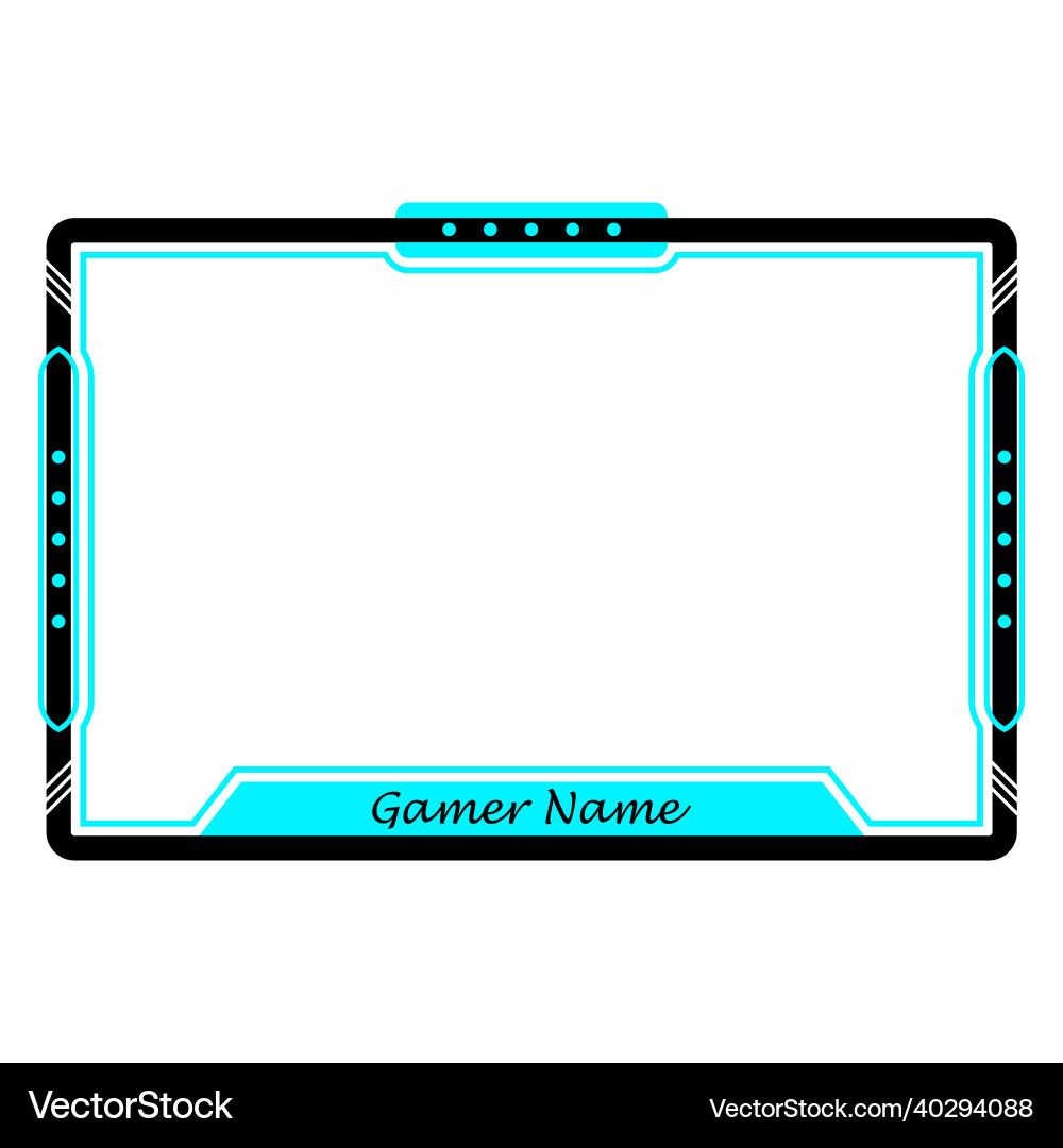 Stylish gaming frame overlay for the live Vector Image