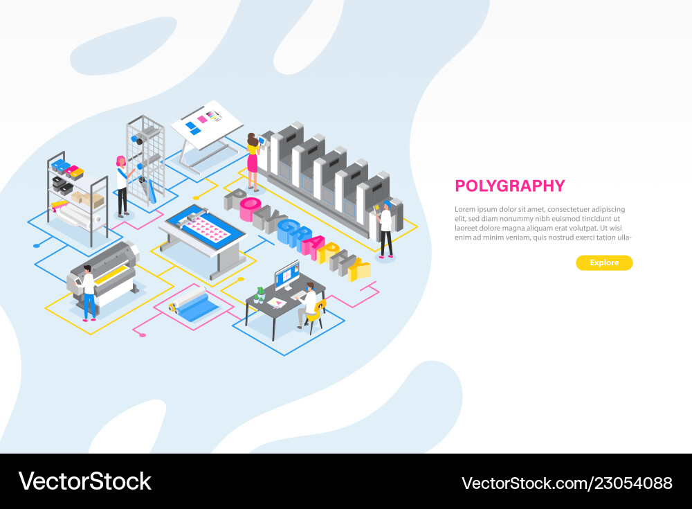 Web banner template with printshop or printing Vector Image