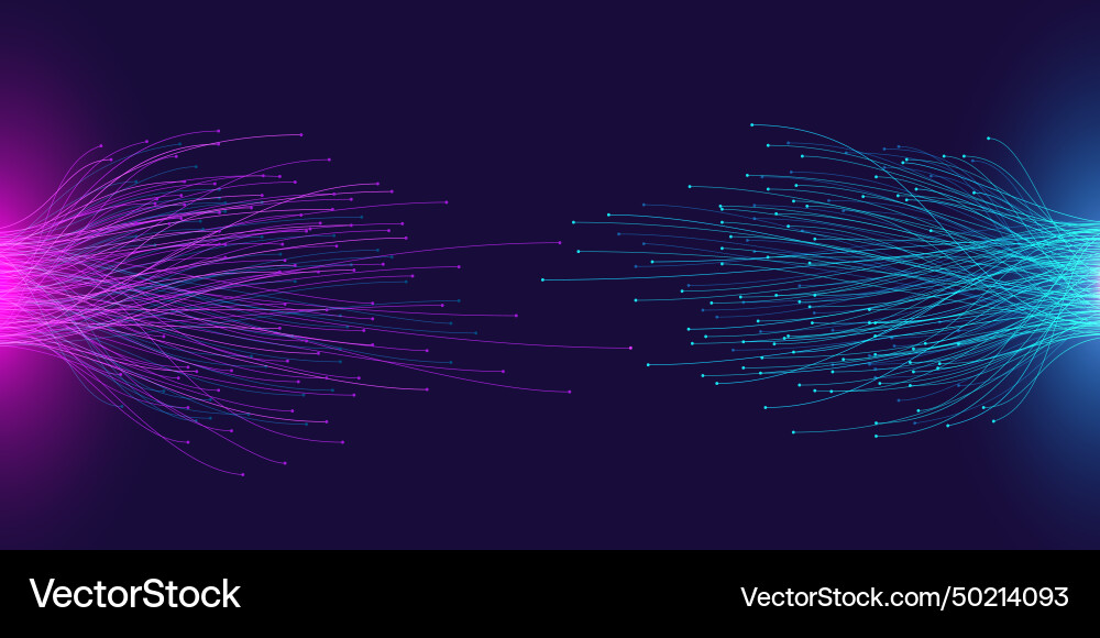 Abstract big data background chaotic network Vector Image