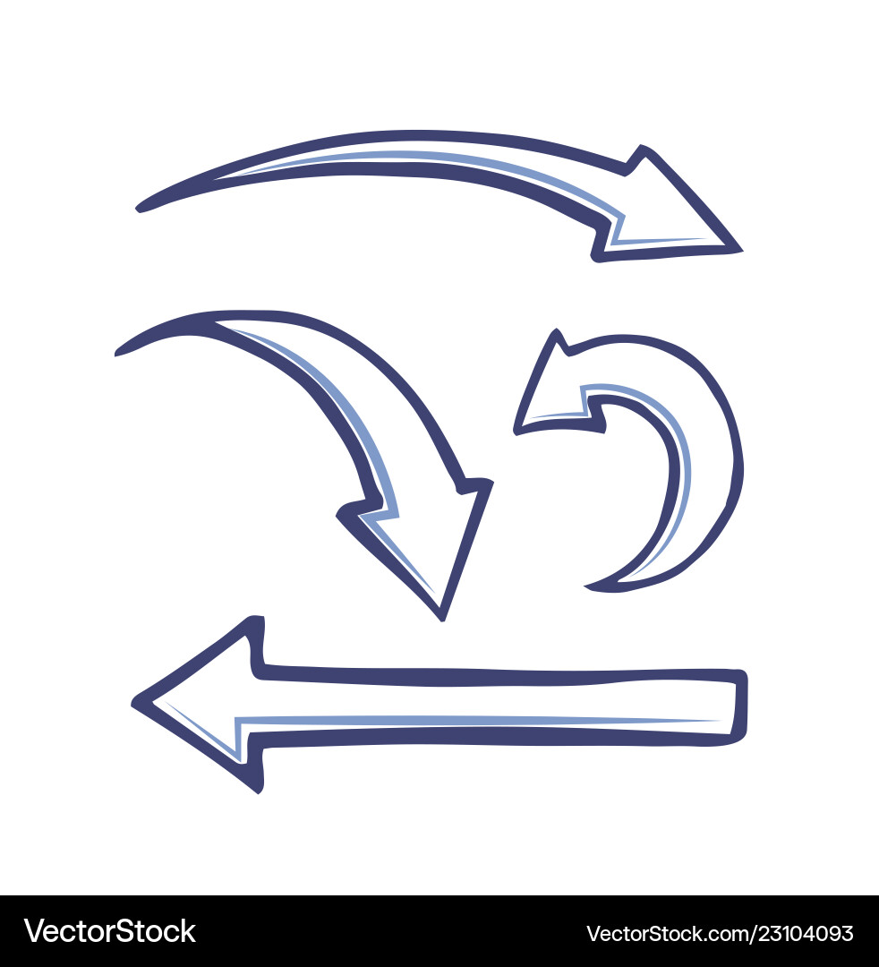 Arrows and arrowheads design isolated icon Vector Image