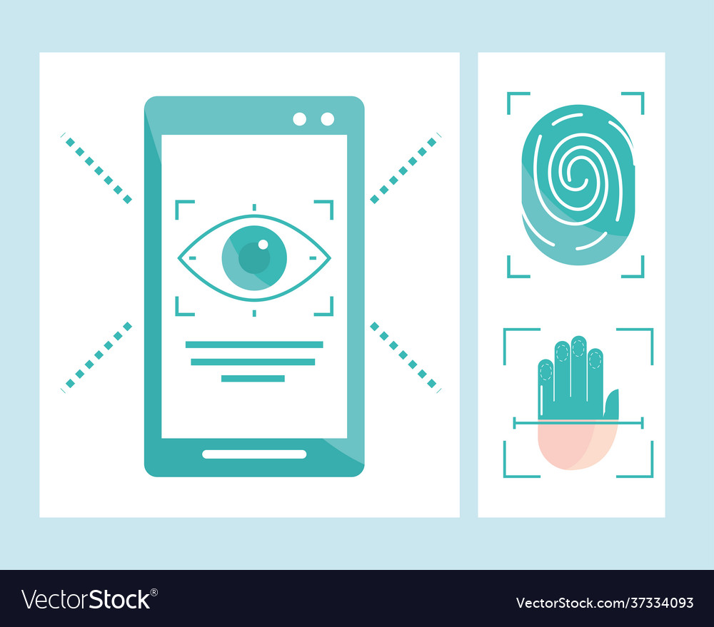 Biometric verification security Royalty Free Vector Image