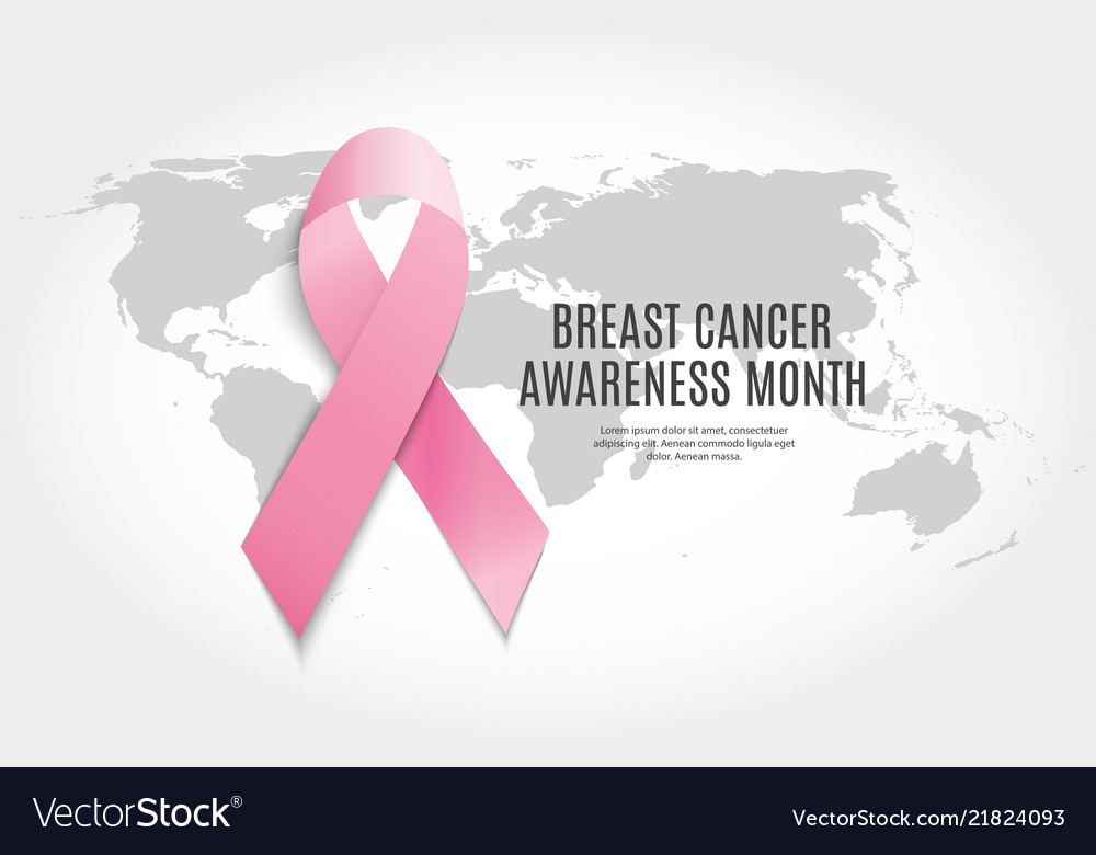 Breast cancer awareness month pink ribbon Vector Image