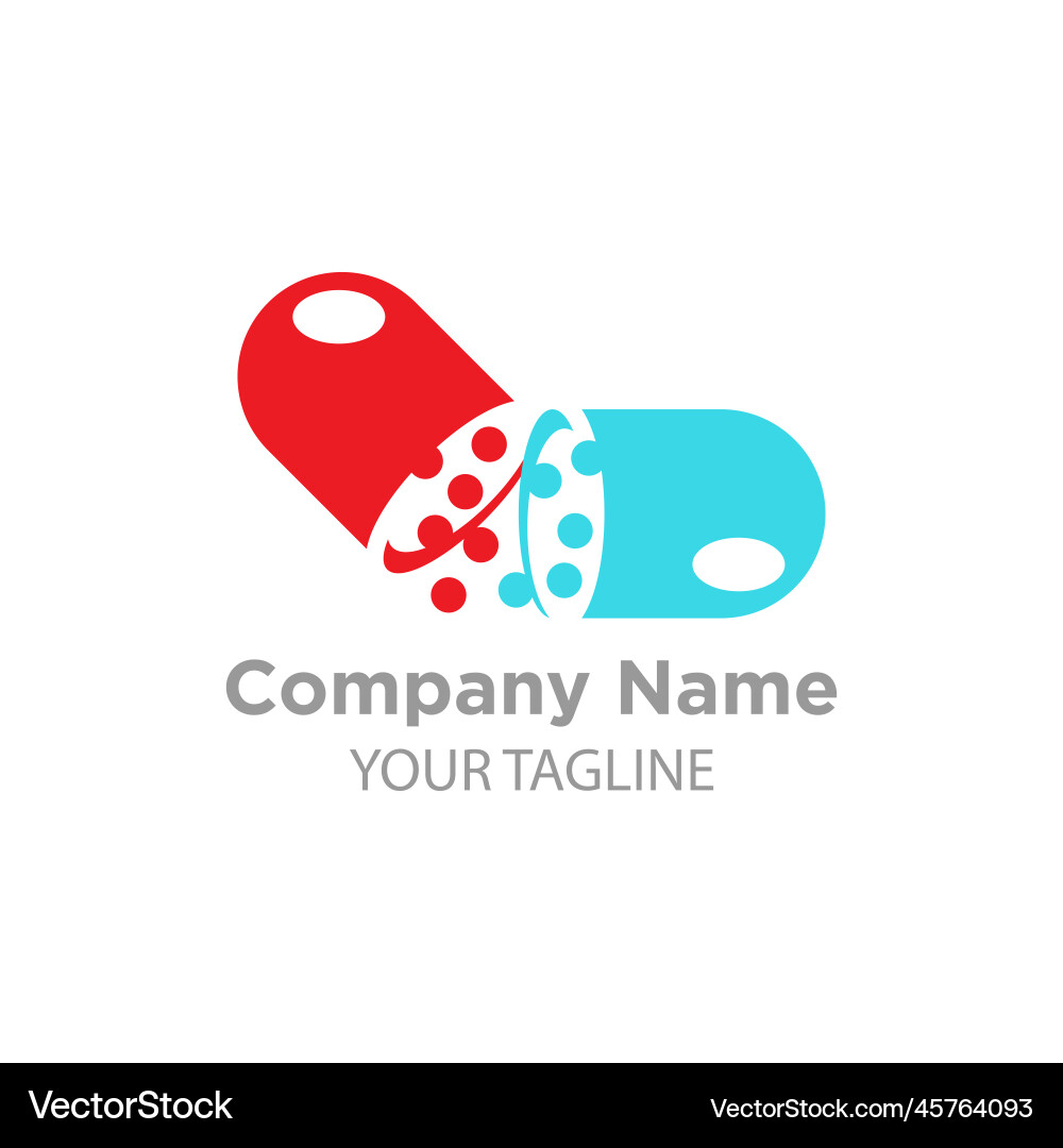 Capsule pharmacy medical logo template logo Vector Image