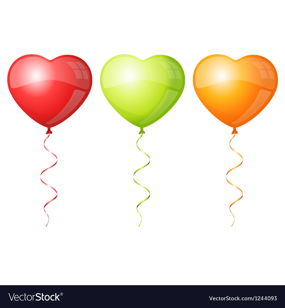 Colorful heart balloons Royalty Free Vector Image