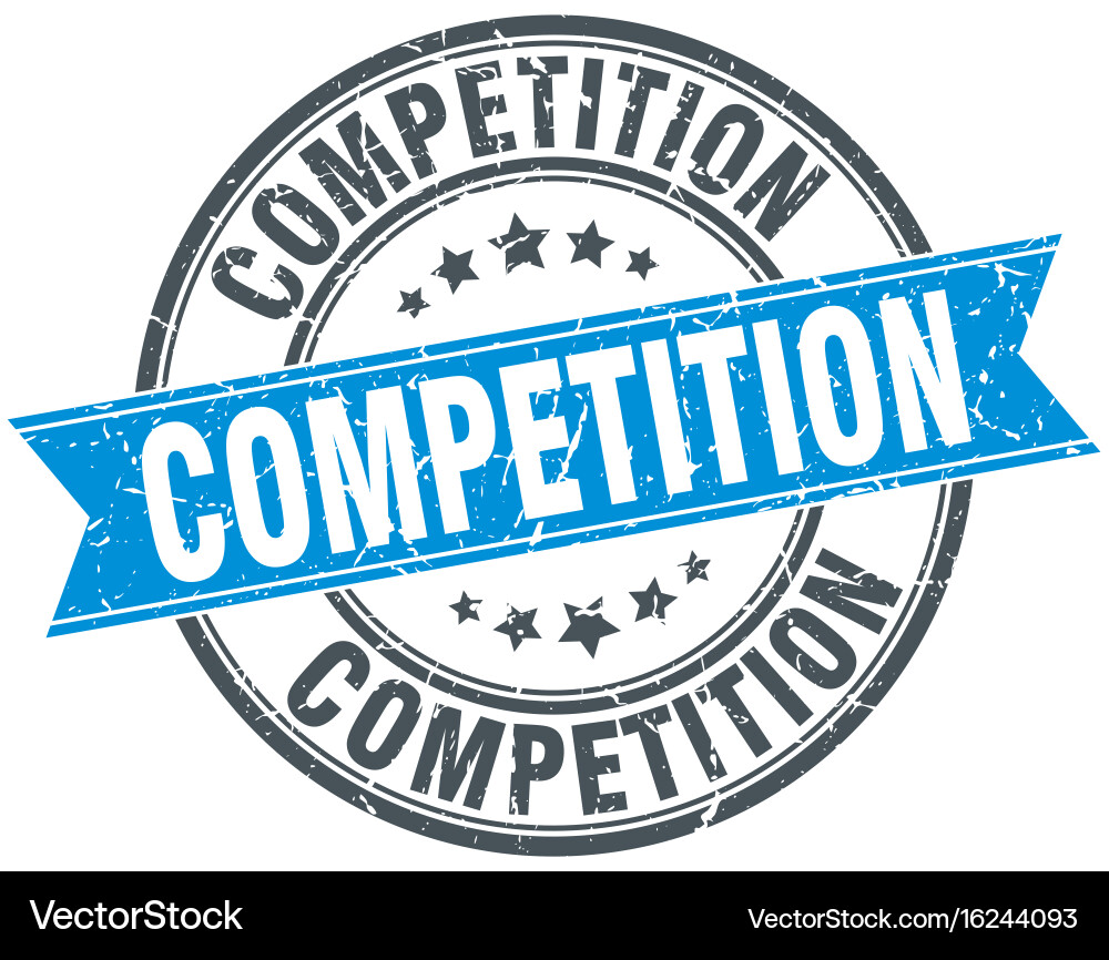 Competition round grunge ribbon stamp Royalty Free Vector