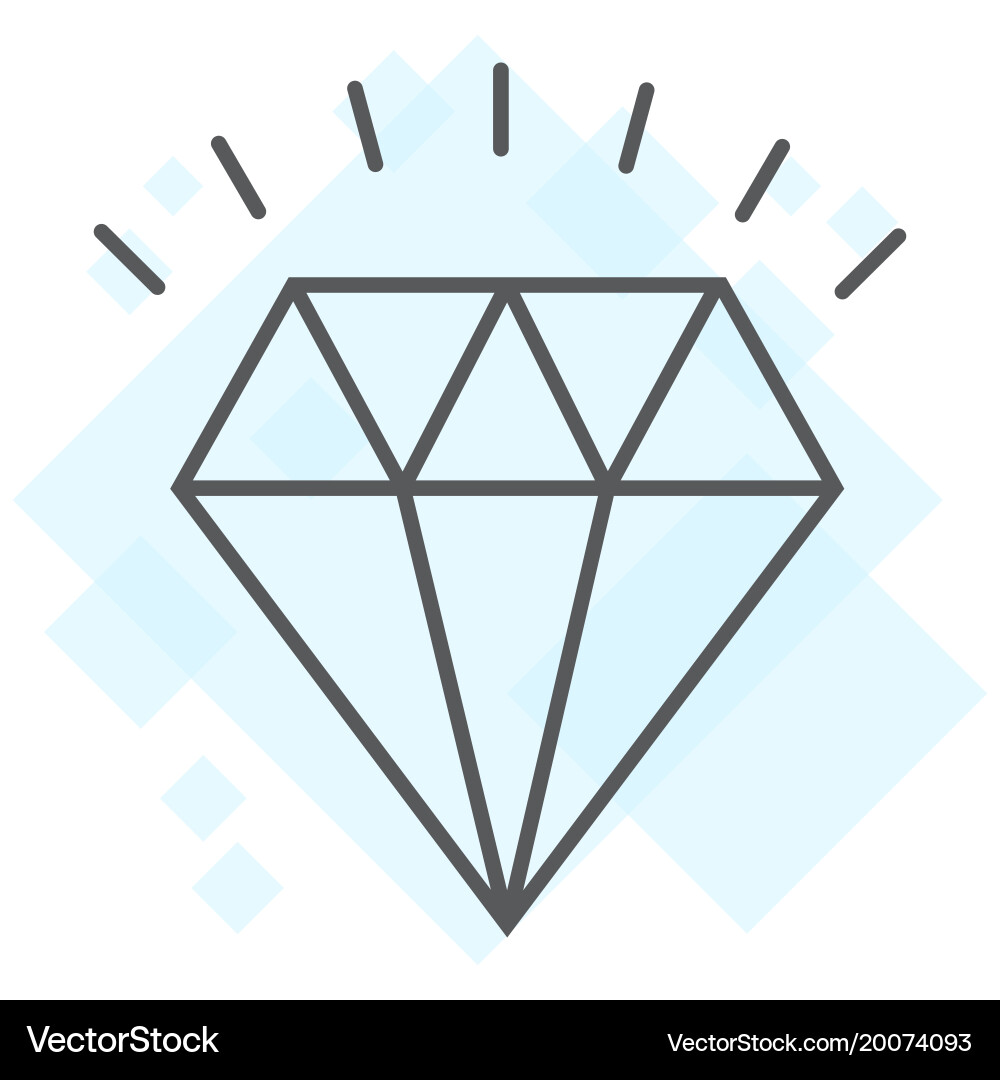Diamond thin line icon expensive and luxury Vector Image