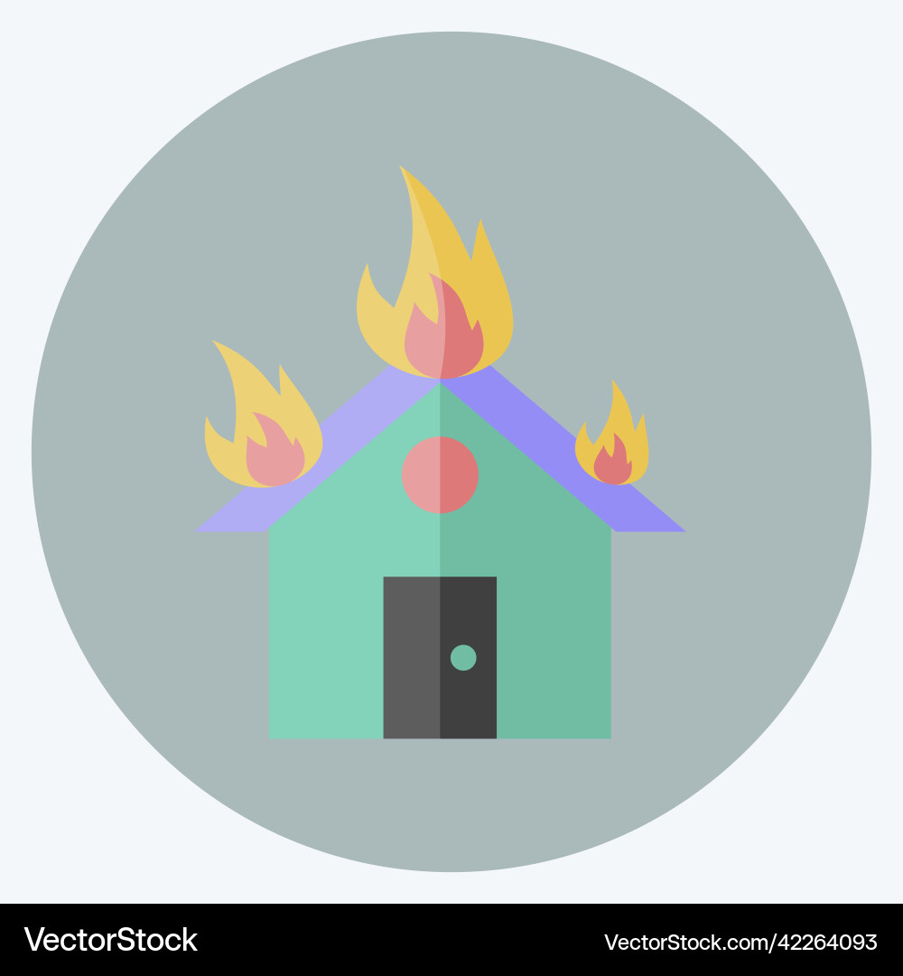 Icon house on fire suitable for disasters symbol Vector Image