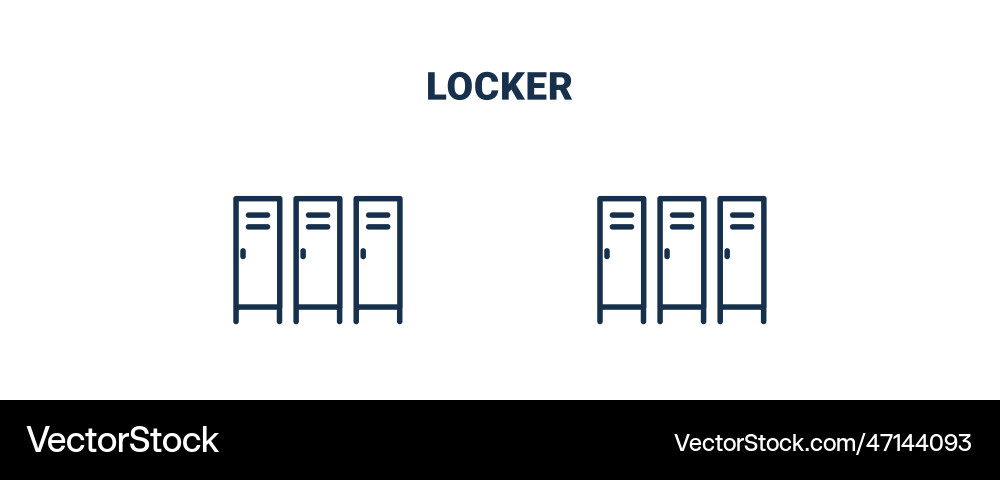 Locker icon outline and filled icon from Vector Image