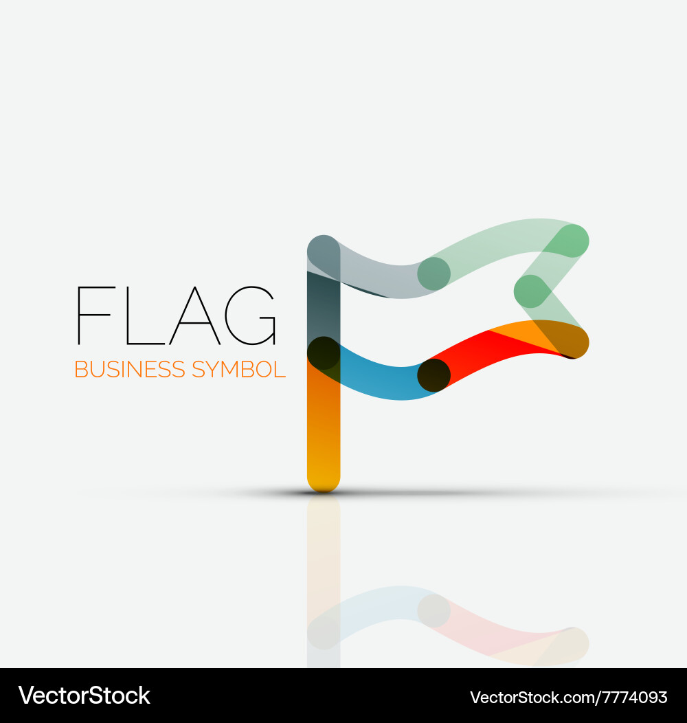 Logo flag abstract linear geometric business icon Vector Image