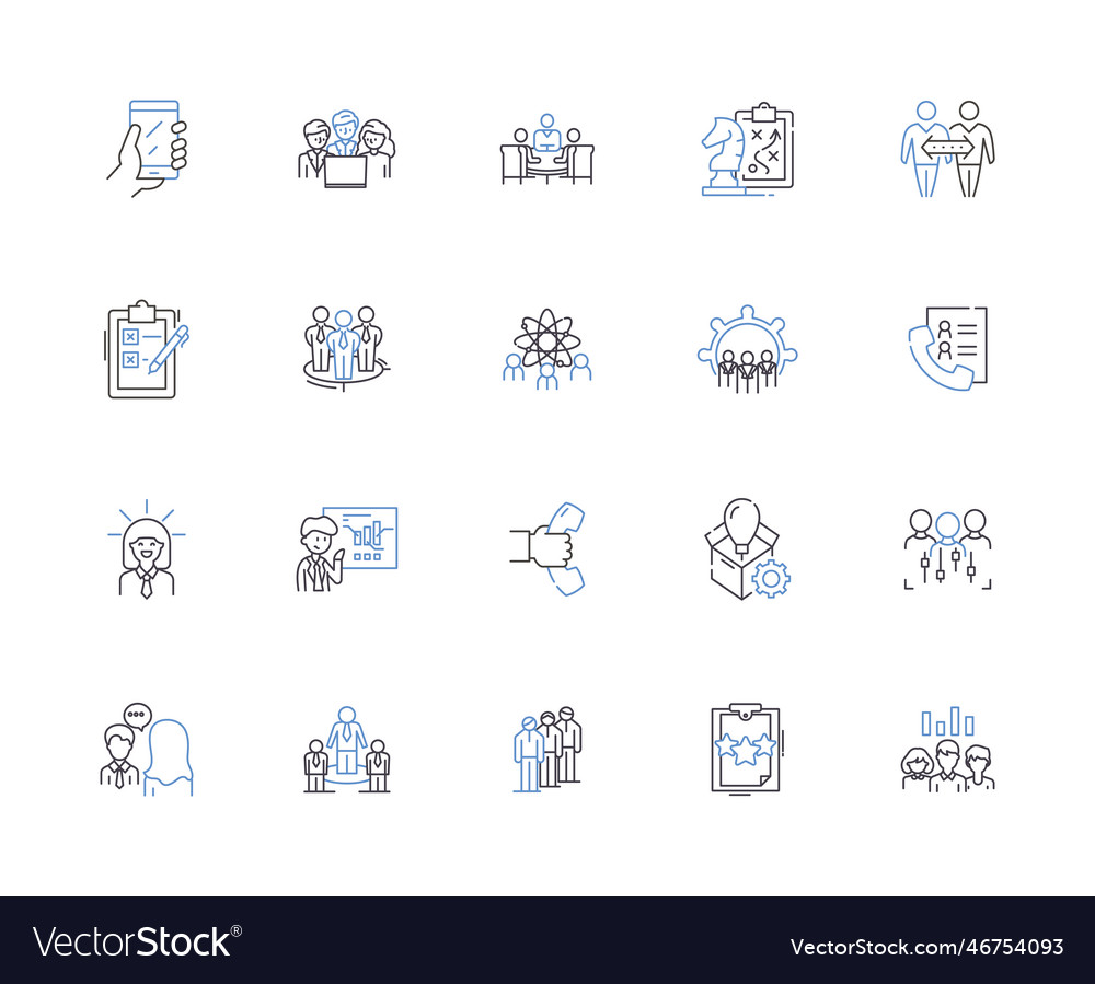 Office supplies outline icons collection supplies Vector Image