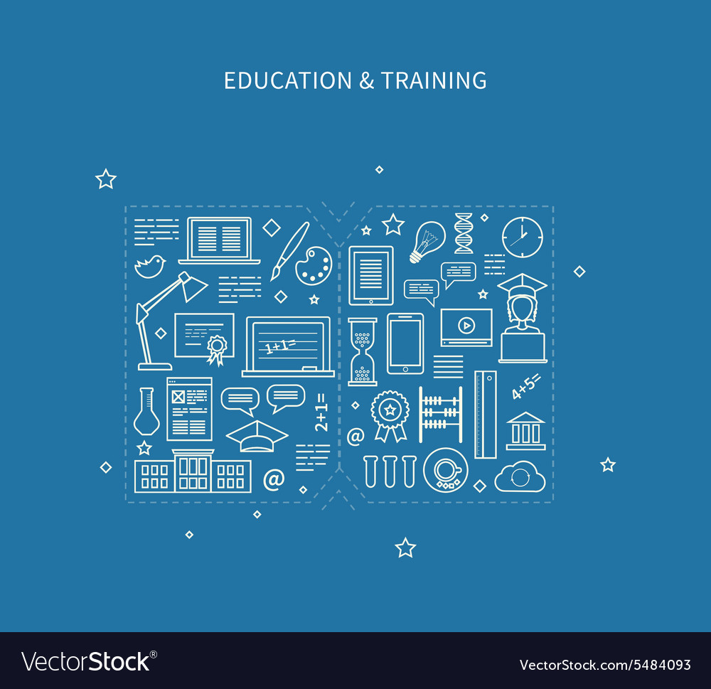 Online education and courses Royalty Free Vector Image