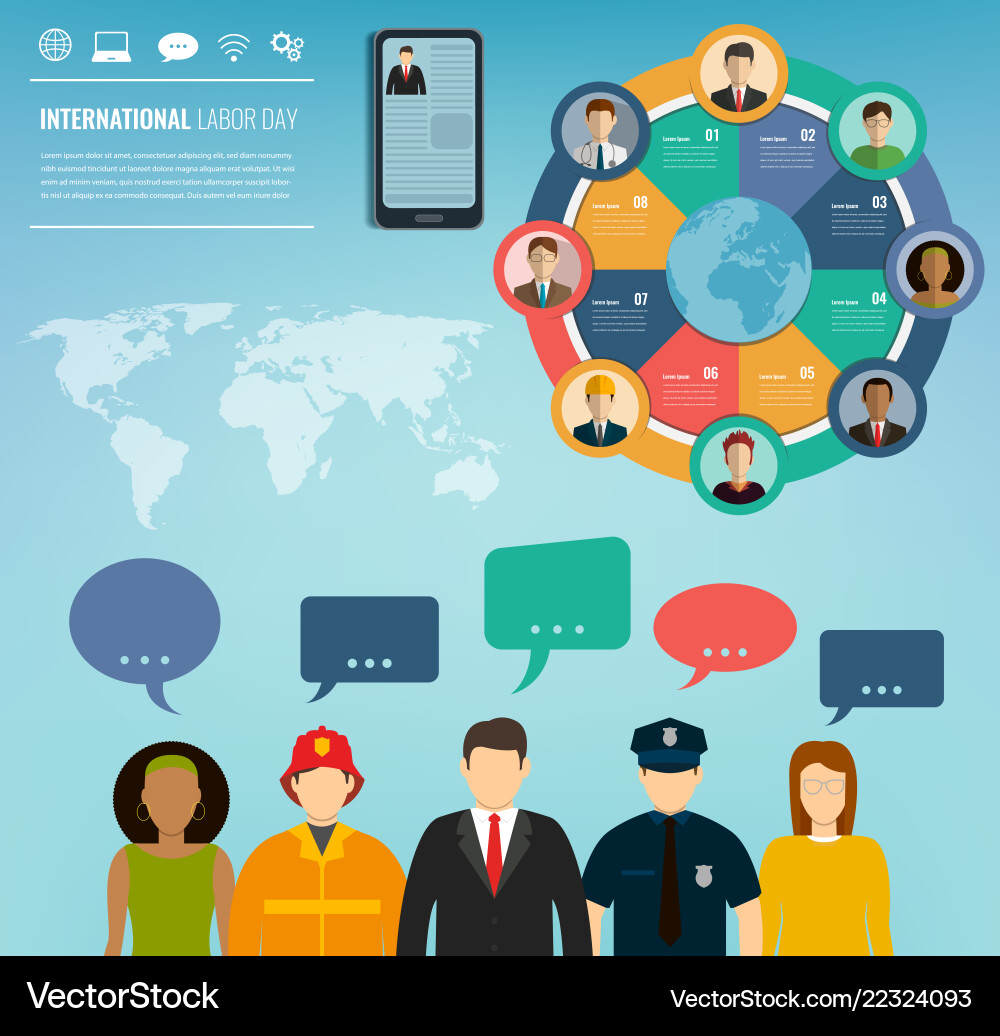 People of different occupations with infographics Vector Image