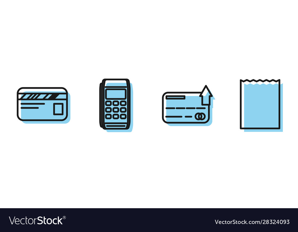 Set line credit card credit card pos terminal Vector Image Set line credit card credit card pos terminal Vector Image