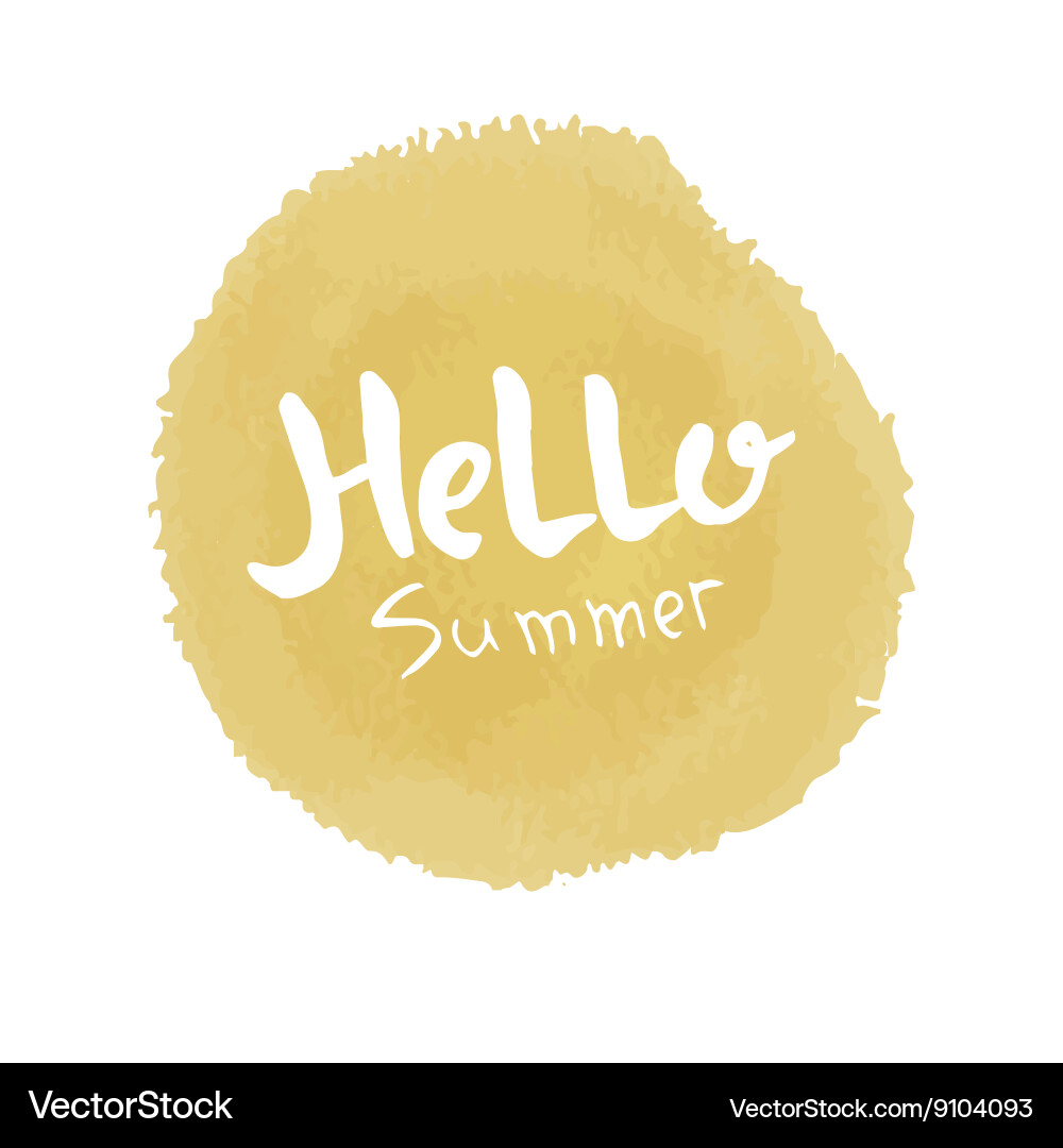 Watercolor summer hand lettering Royalty Free Vector Image