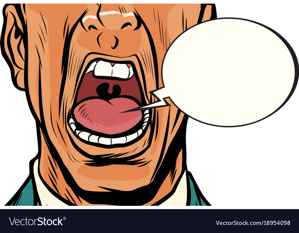 Close-up mouth screams male Royalty Free Vector Image Close-up mouth screams male Royalty Free Vector Image