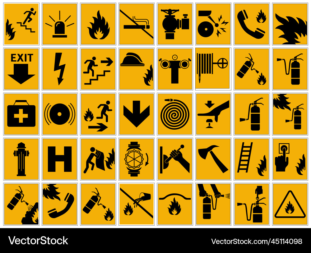 Collection of warning signs Royalty Free Vector Image
