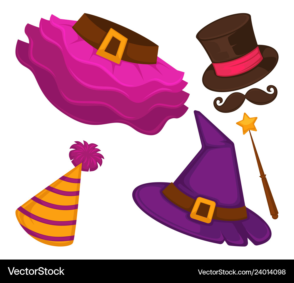 Halloween costumes elements isolated garments Vector Image