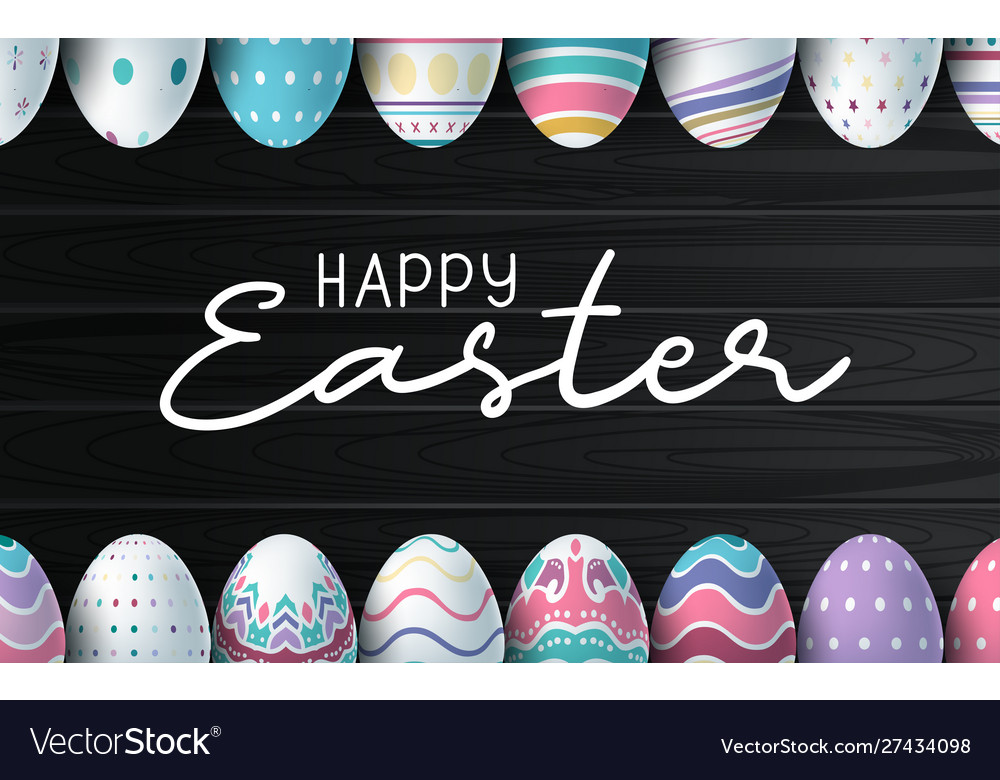 Happy easter background with realistic easter Vector Image