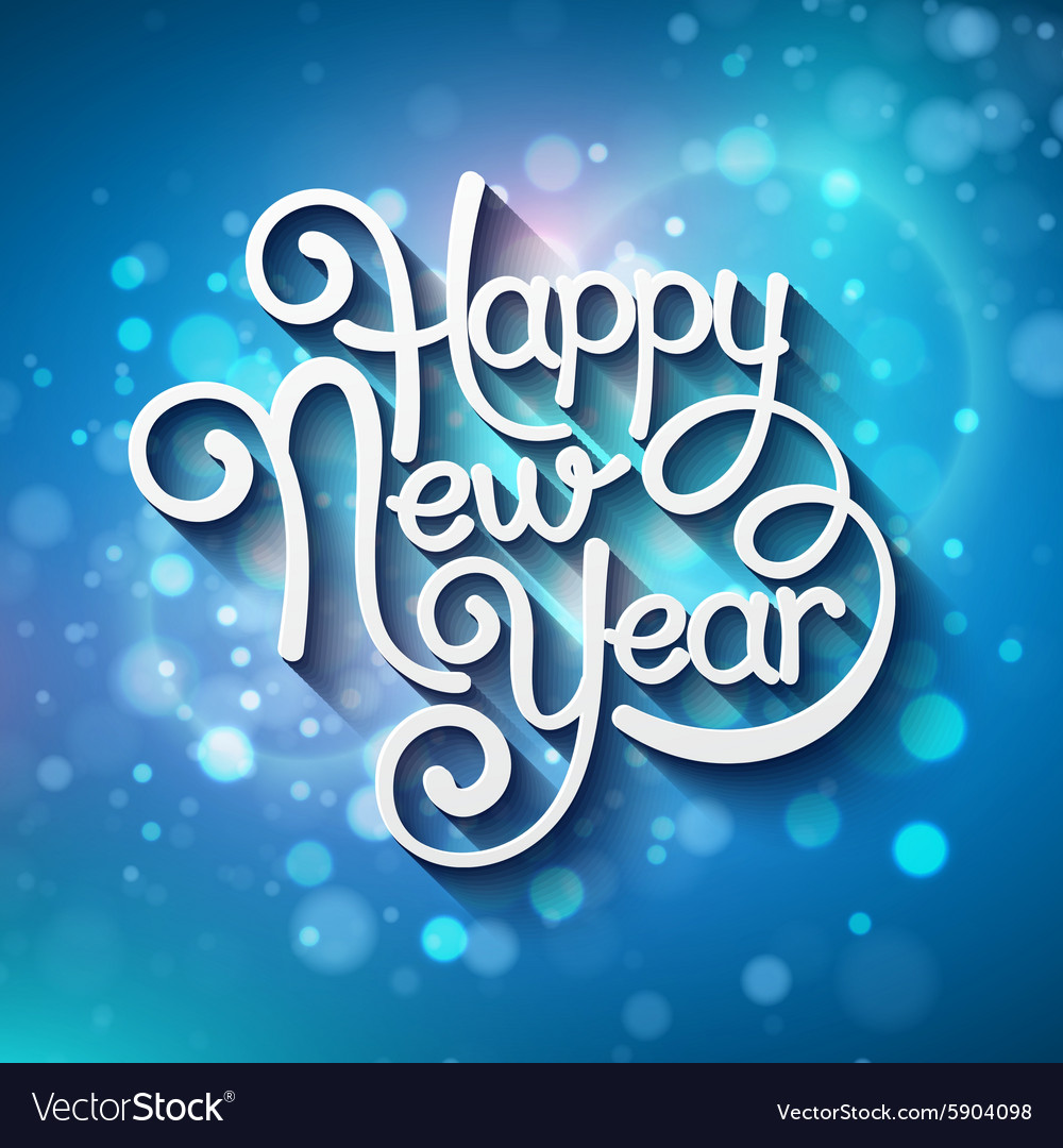 Inscription happy new year Royalty Free Vector Image