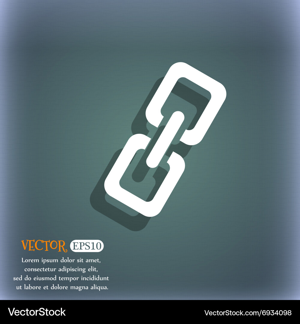 Link icon on the blue-green abstract background Vector Image