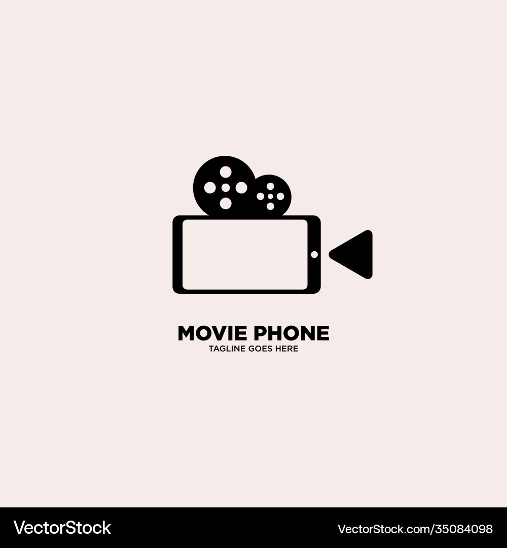 Movie phone logo template Royalty Free Vector Image