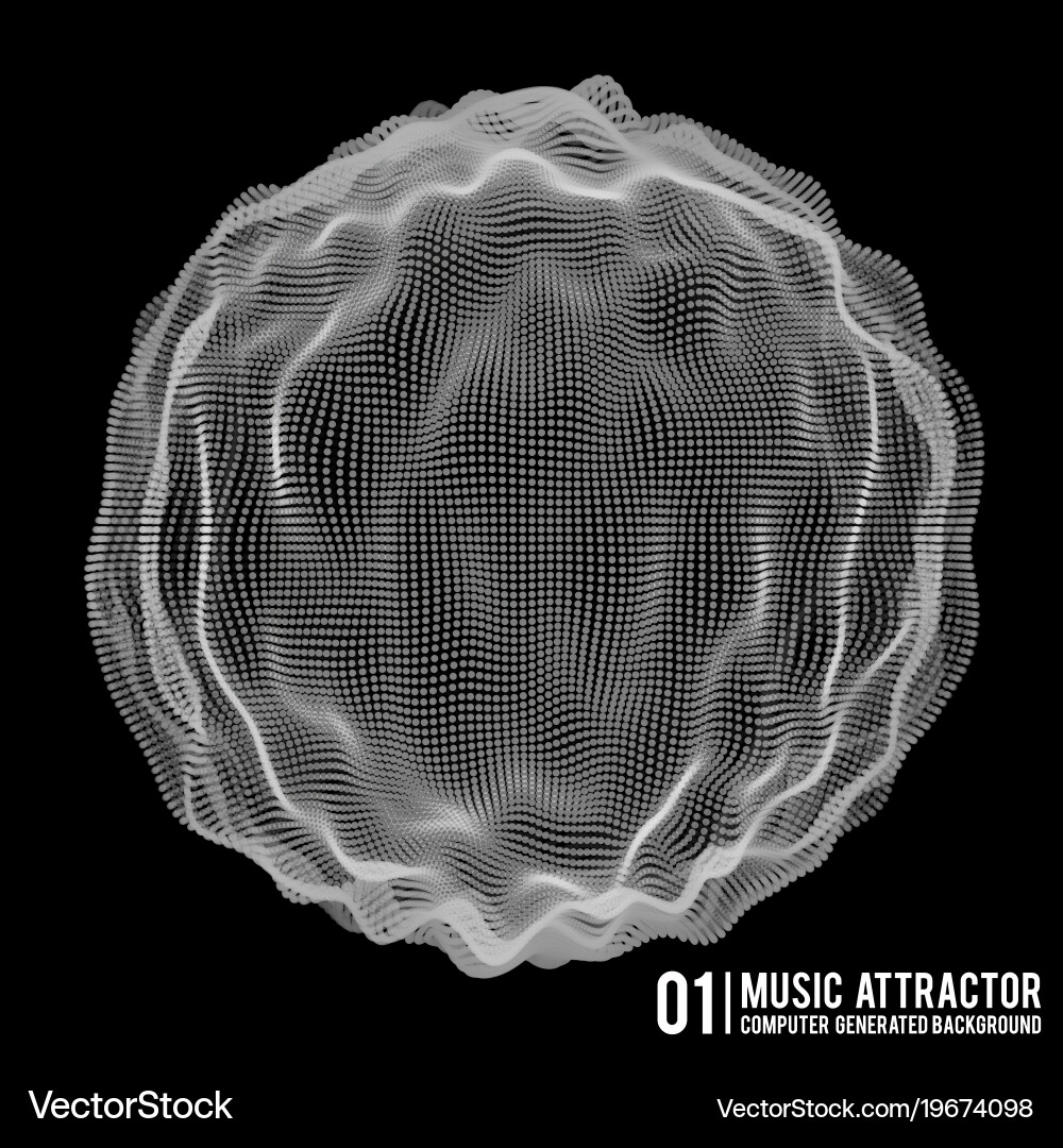 Music background big data particle flow Royalty Free Vector