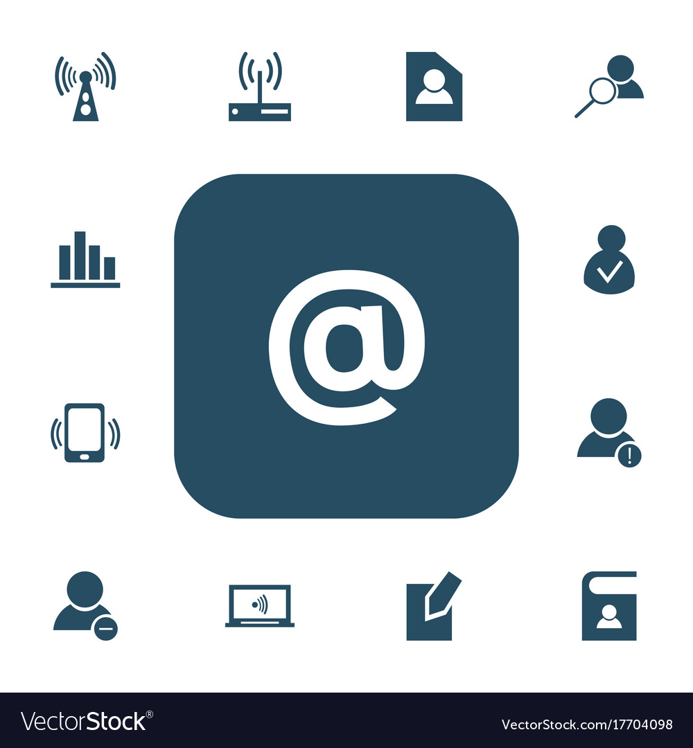 Set of 13 editable web icons includes symbols Vector Image