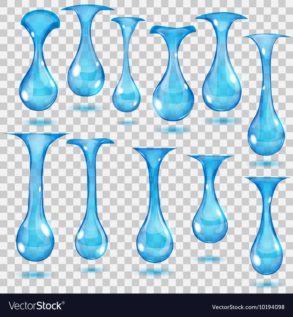 Set transparent drops Royalty Free Vector Image