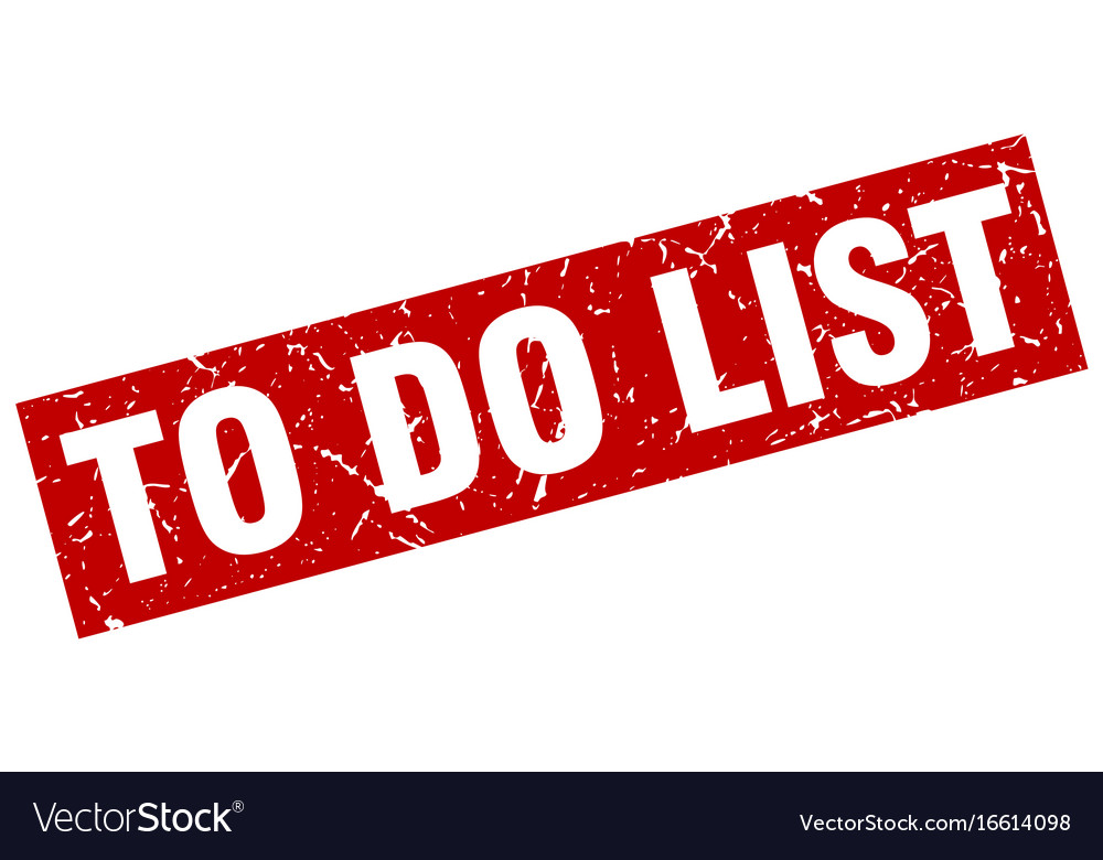 Square grunge red to do list stamp Royalty Free Vector Image