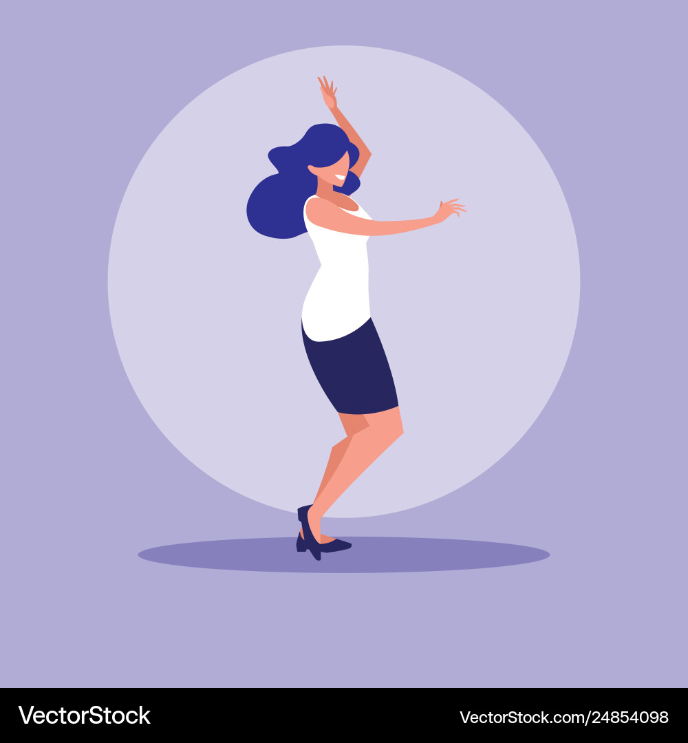 Woman dancing avatar character Royalty Free Vector Image