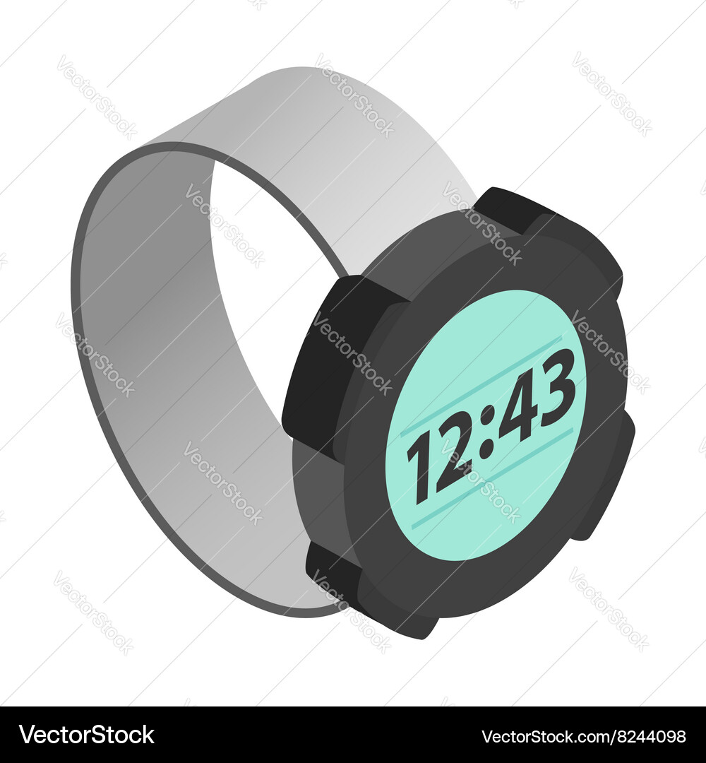 Wrist digital watch icon isometric 3d style Vector Image