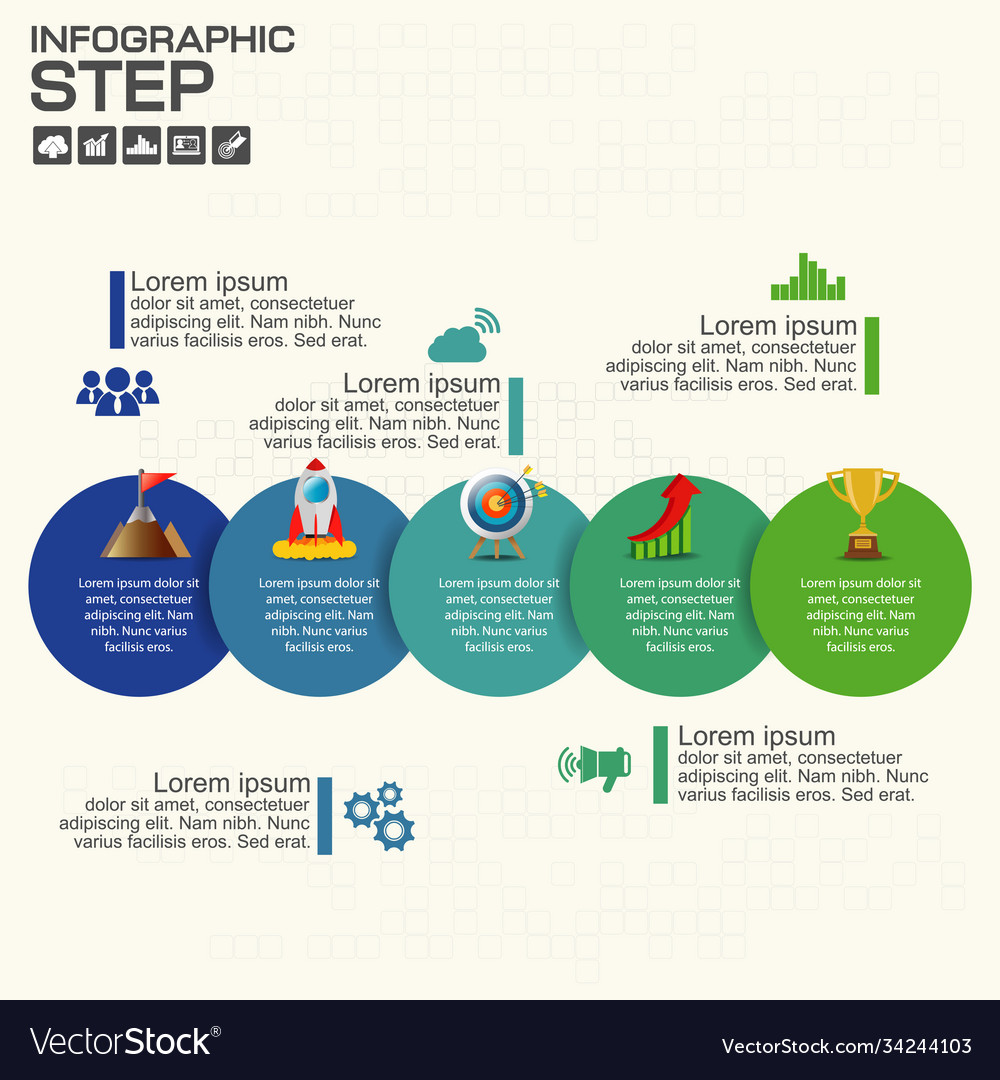 5 steps infographic design elements Royalty Free Vector