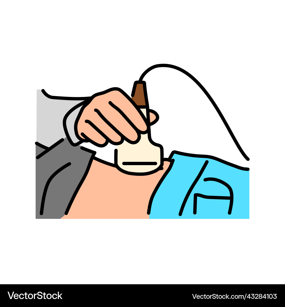 Abdominal ultrasound color line Royalty Free Vector Image