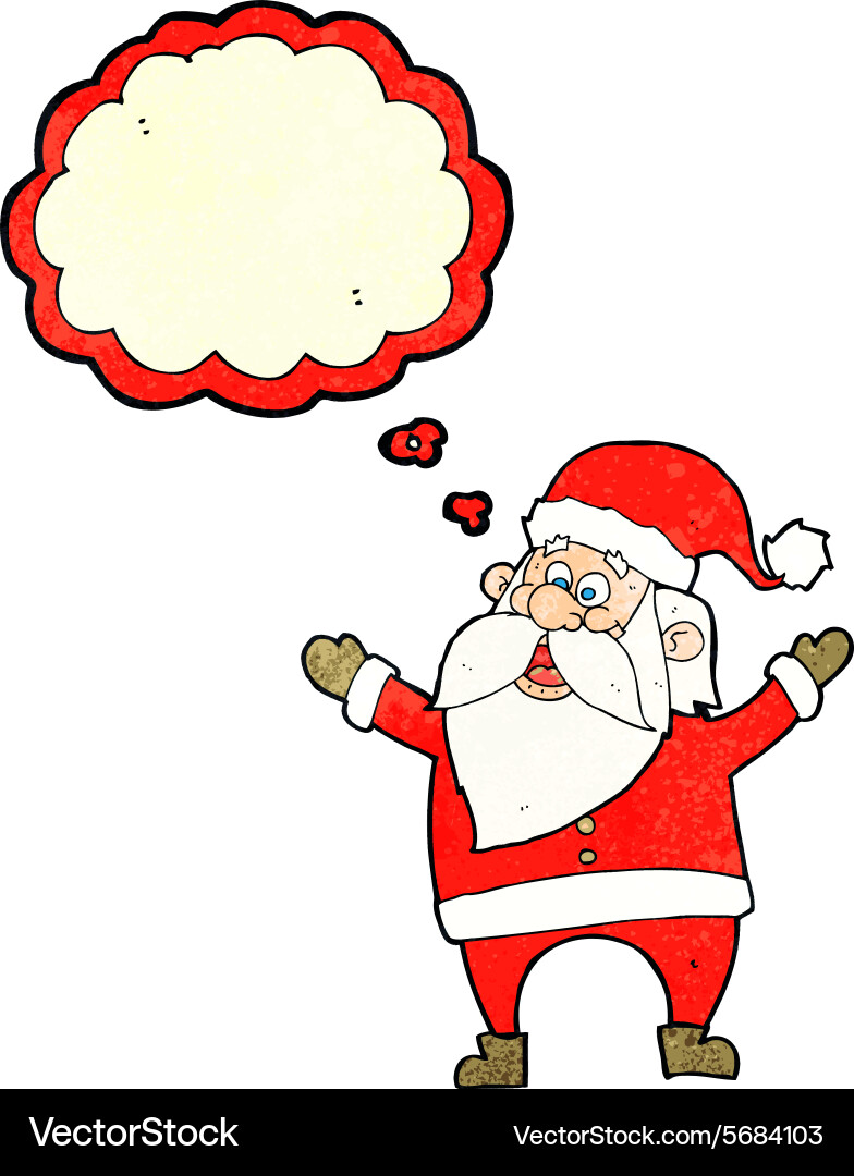 Cartoon santa claus with thought bubble Royalty Free Vector