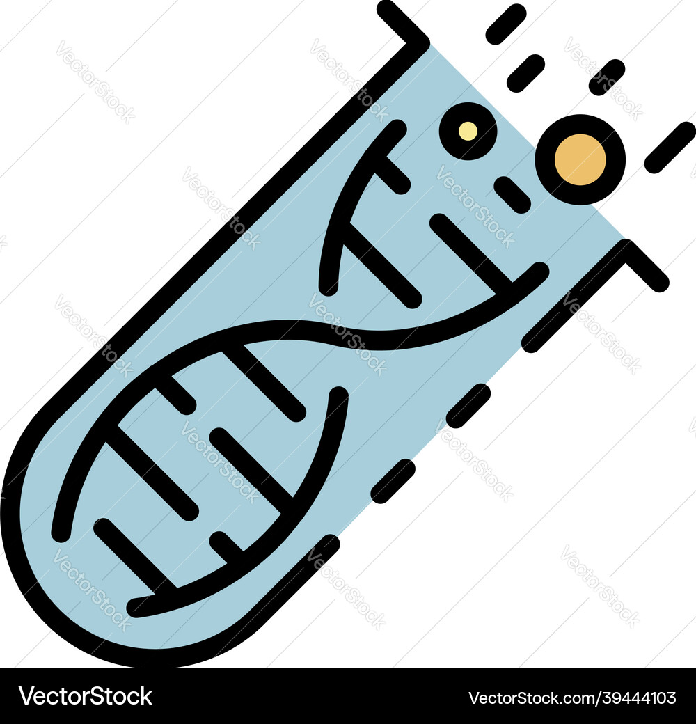 Dna in vitro icon color outline Royalty Free Vector Image