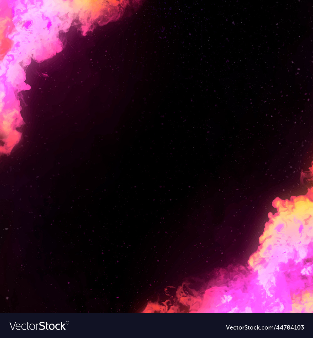 Dramatic pink fire burning border frame Royalty Free Vector