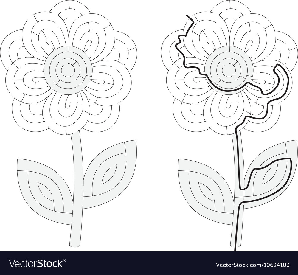 Flower maze Royalty Free Vector Image - VectorStock
