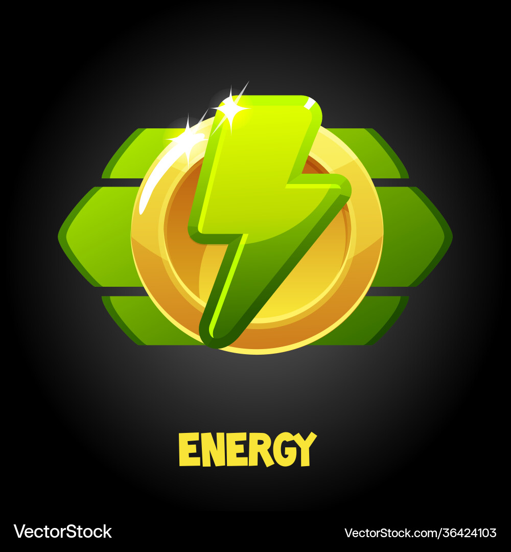 Gold energy award for game Royalty Free Vector Image