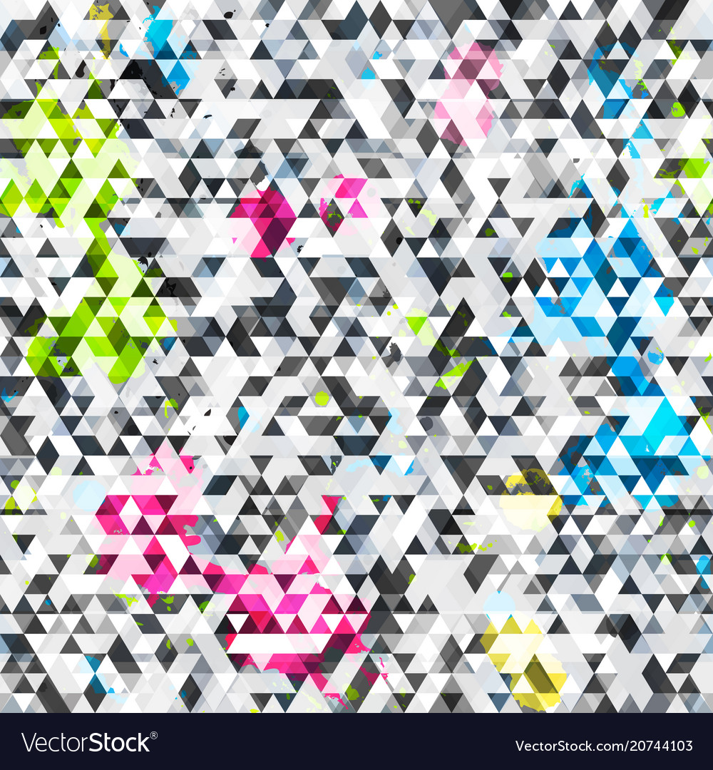 Grunge triangle seamless pattern Royalty Free Vector Image