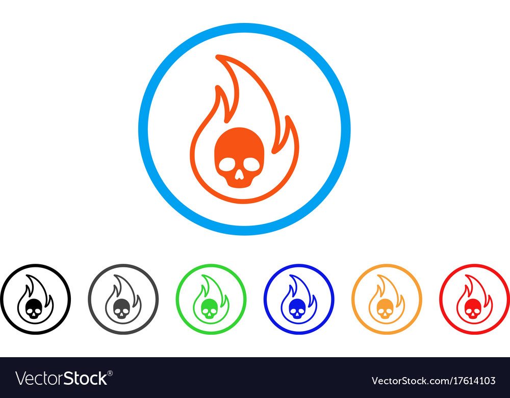 Hell fire rounded icon Royalty Free Vector Image