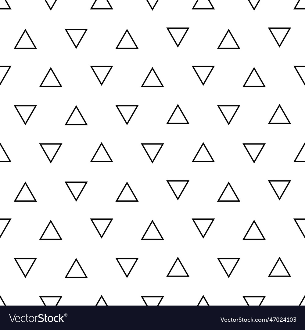 Seamless triangles pattern black on white Vector Image