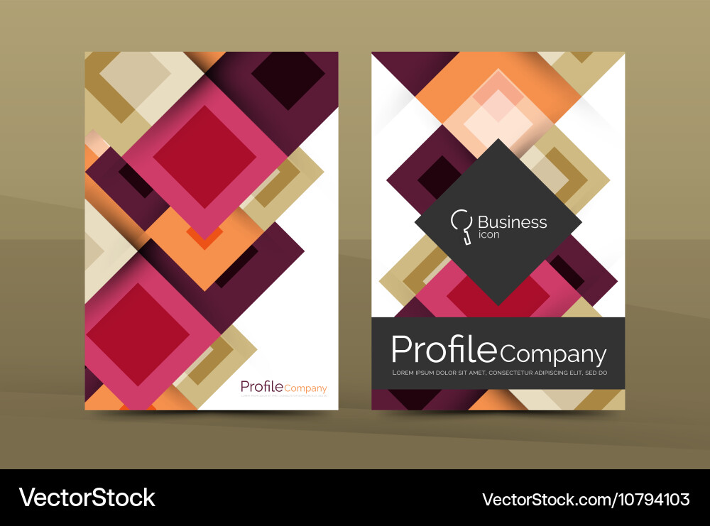 Set of front and back a4 size pages business Vector Image