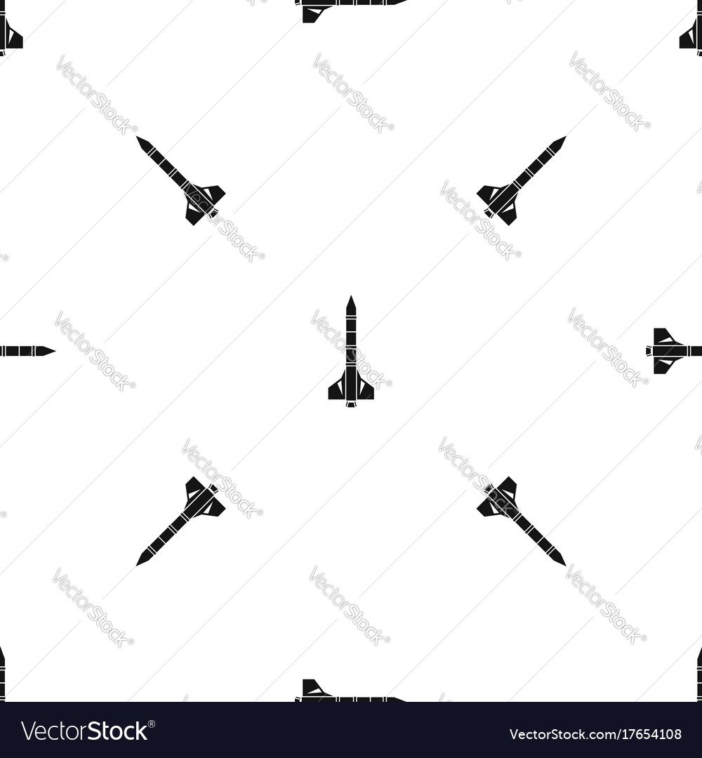 Atomic rocket pattern seamless black Royalty Free Vector