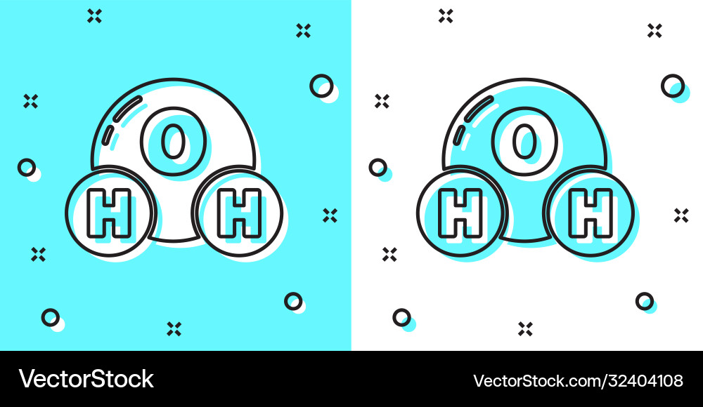Black line chemical formula for water drops h2o Vector Image